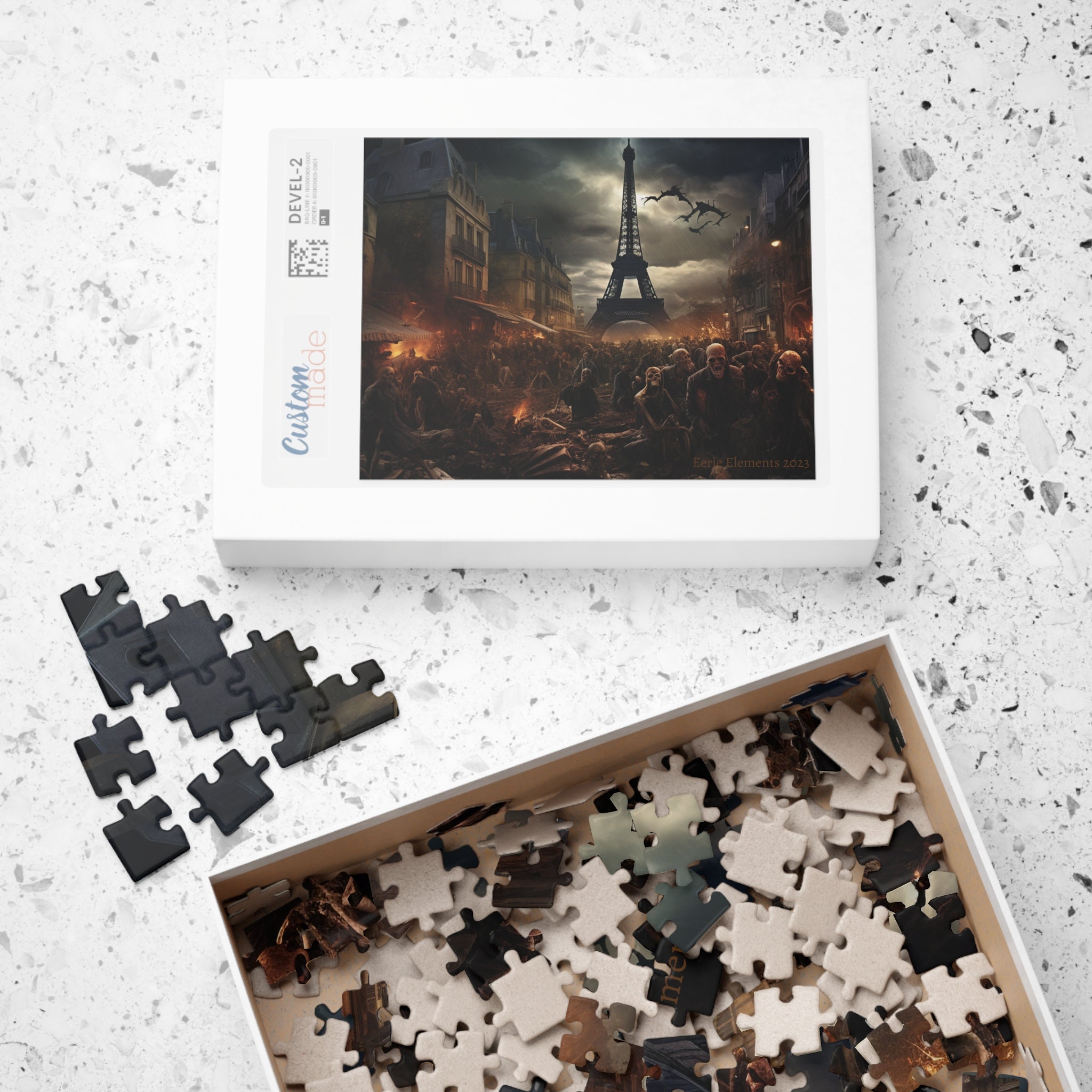 Spooky Holloween Puzzle, Zombie Apocalypse in Paris (252, 500, 1014 ...