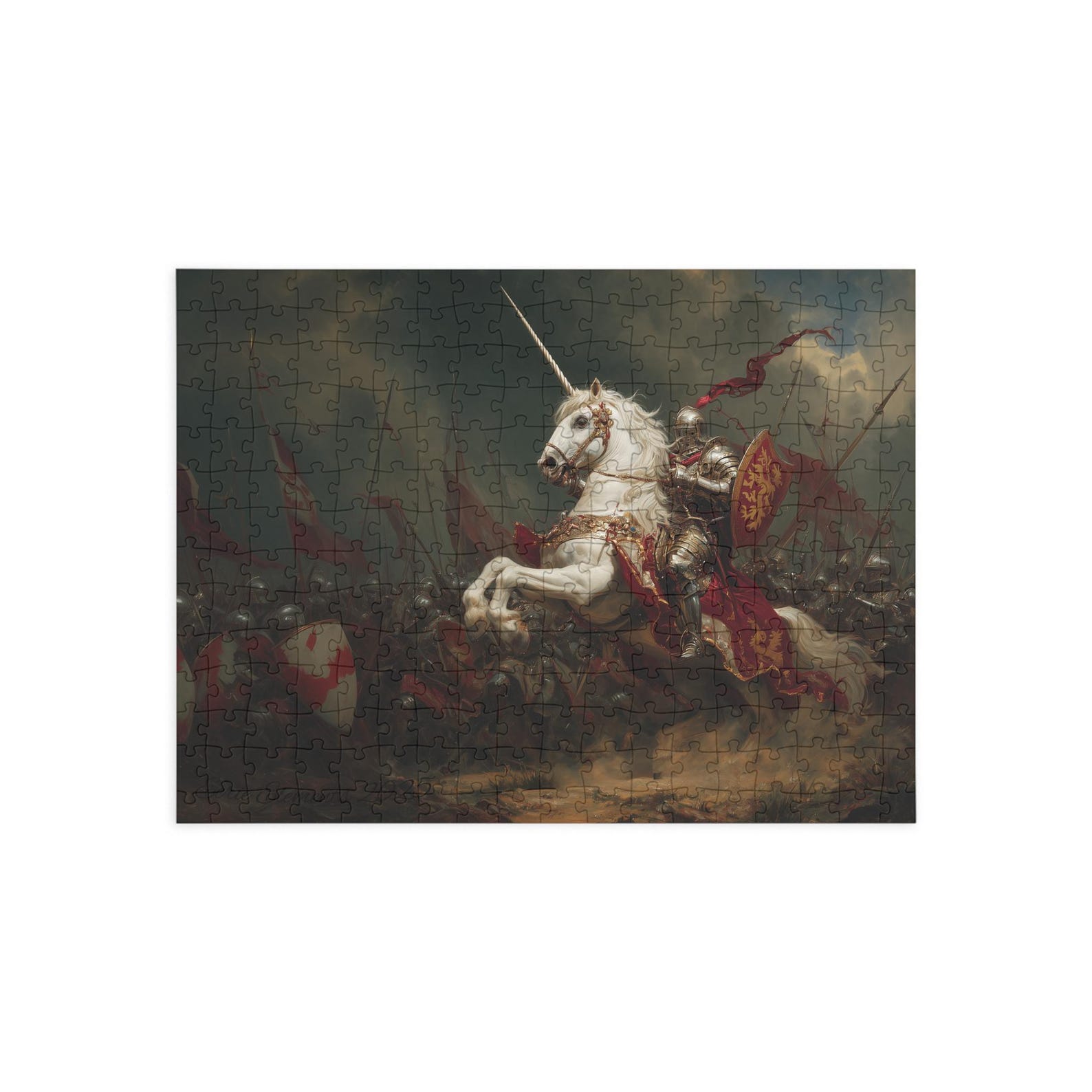 Knight and Unicorn Battle Jigsaw Puzzle: Medieval Renaissance Fantasy ...