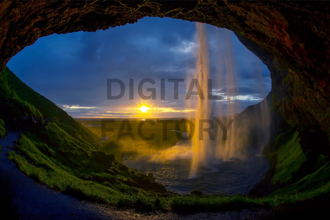 Beautiful Waterfall Landscape Backdrop, Waterfall Background, Landscape ...