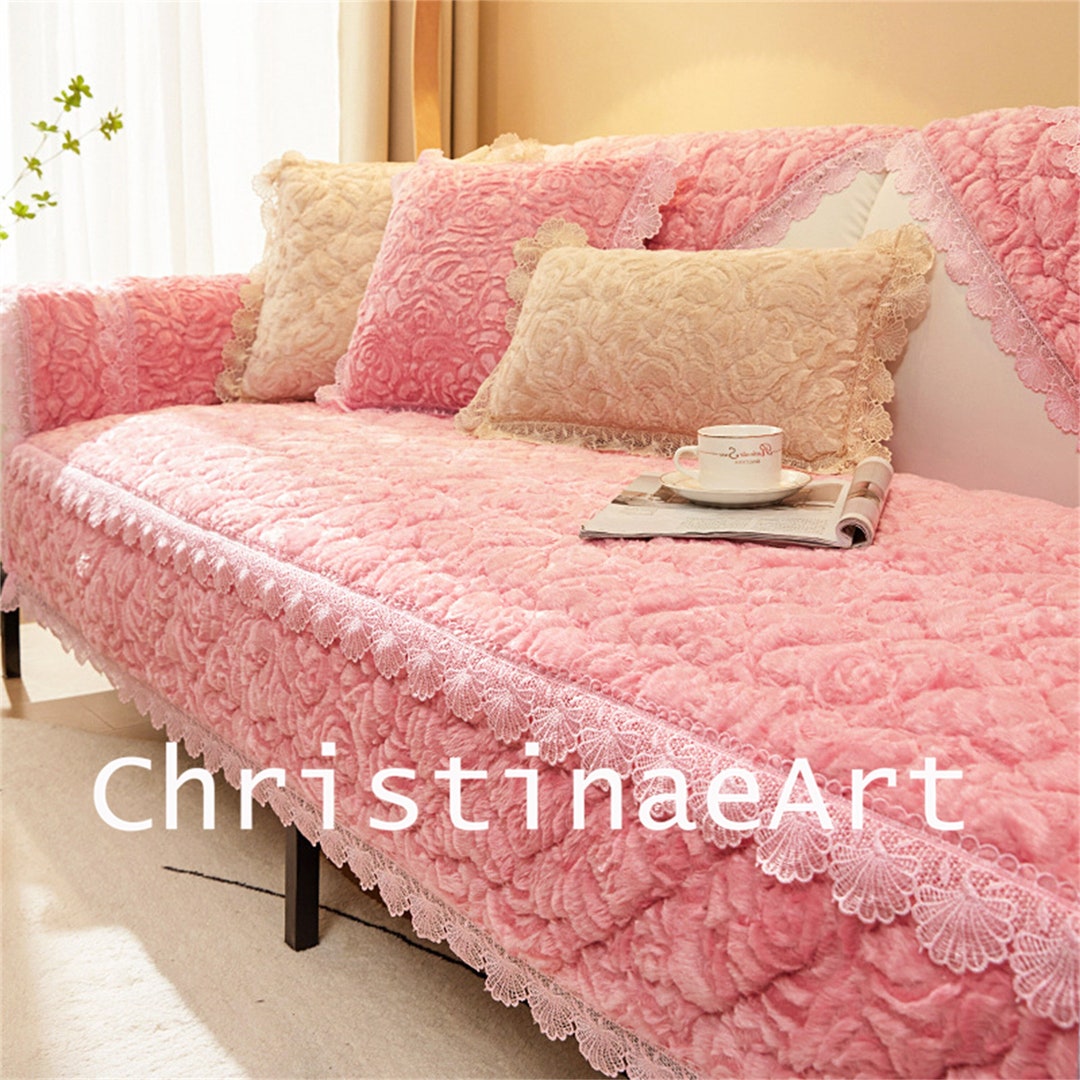 Pink/purple/coffee Super Cozy Rose Velvet Sofa Cushionwarm - Etsy