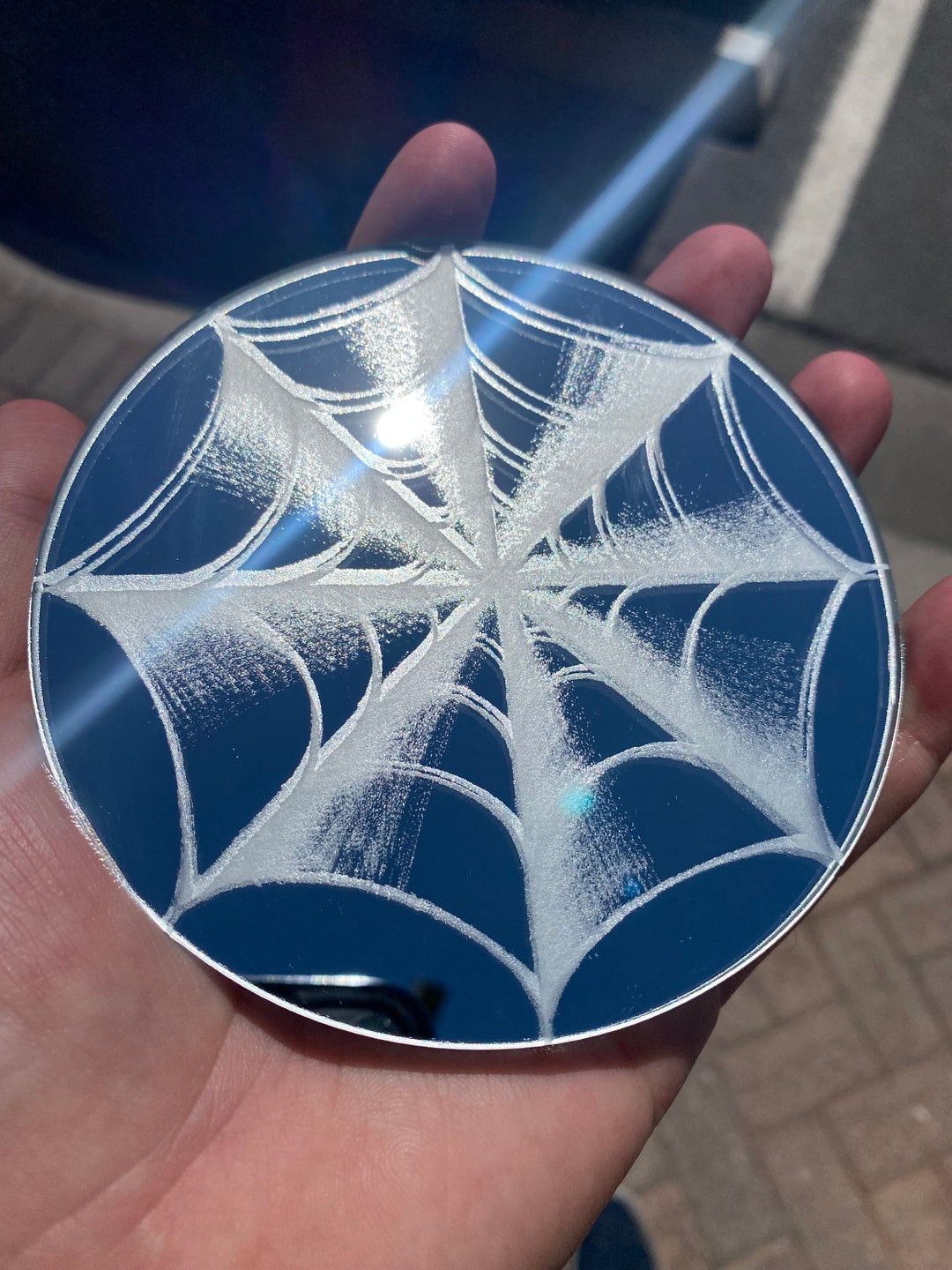 Spider Web Mirror Coaster - Etsy