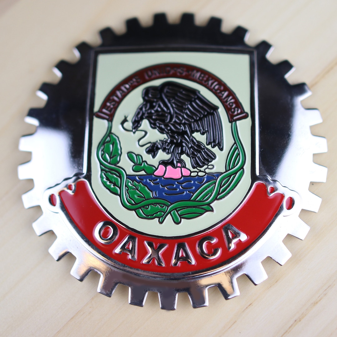 OAXACA - NEW Chrome Front Grill Truck Car Badge Emblem Mexican Flag ...