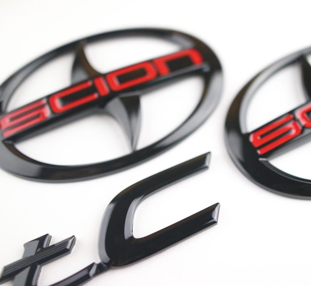 3pcs BRAND NEW Front and Rear Gloss Glossy Black Tc Badges Emblems Fits ...