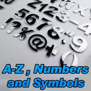 OEM Spec 3D A-Z Chrome Letters and Numbers Emblem Badge for Cars ...
