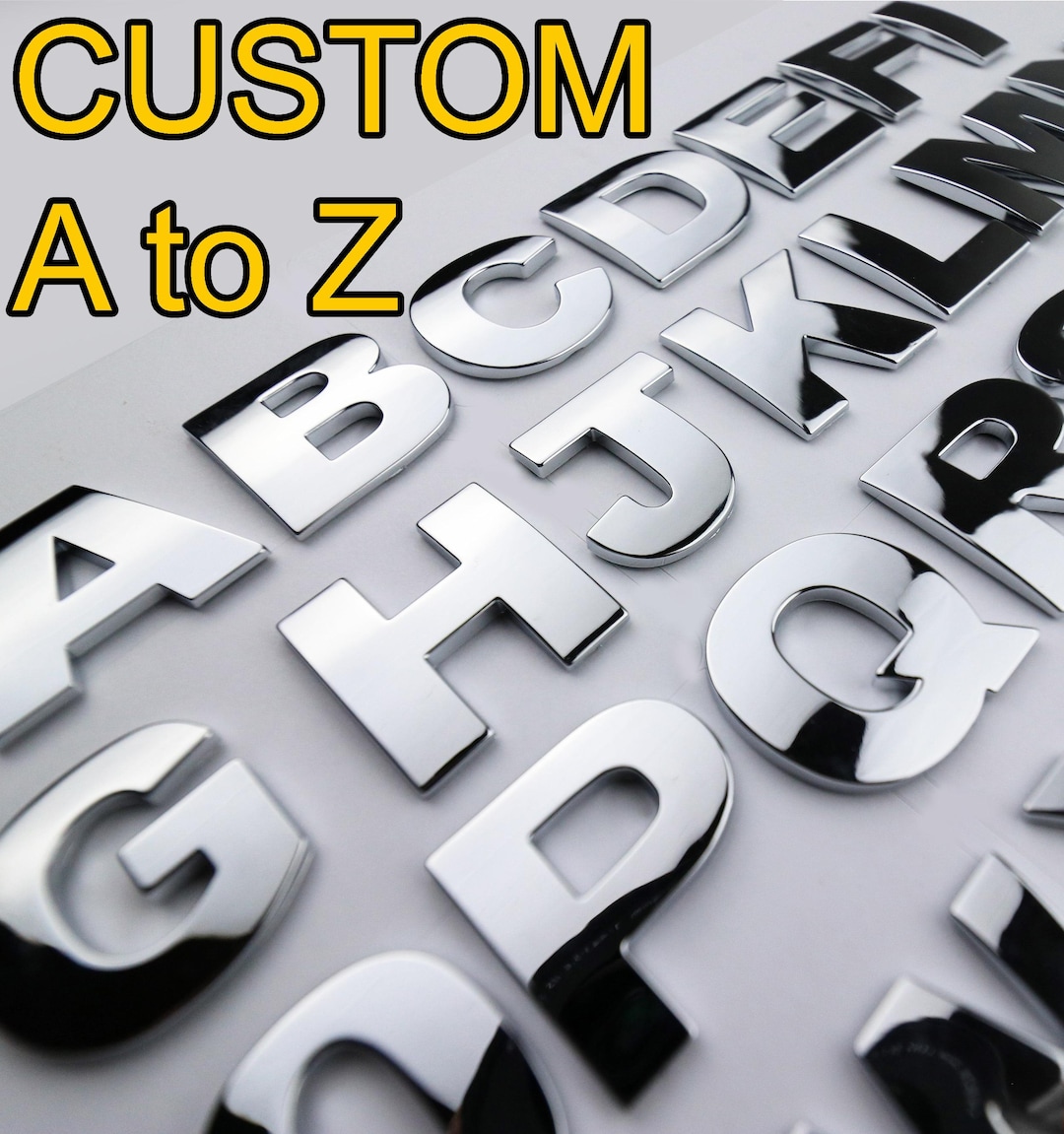 OEM Spec 3D A-Z Chrome Letters and Numbers Emblem Badge for Cars ...