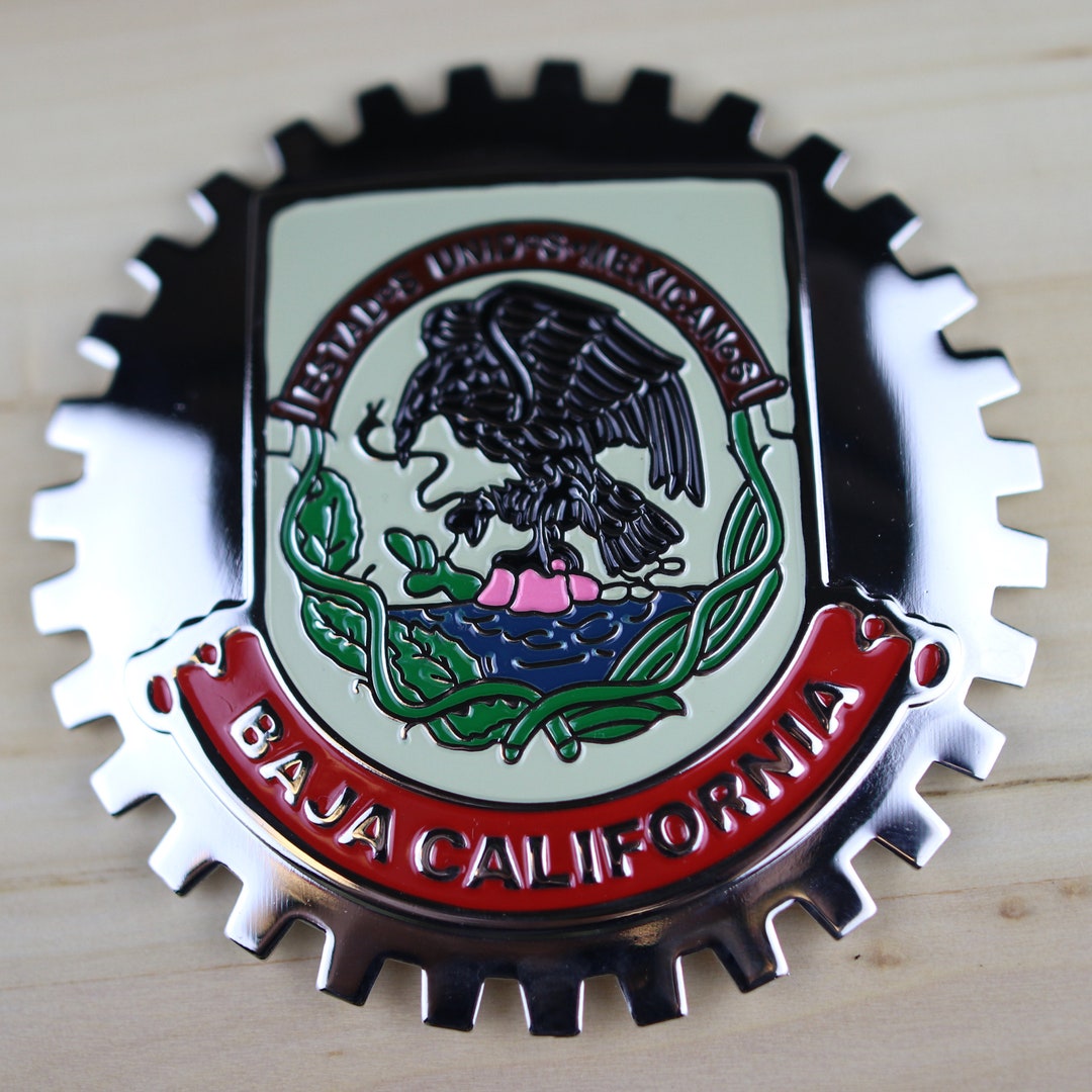 BAJA CALIFORNIA - NEW Chrome Front Grill Truck Car Badge Emblem Mexican ...