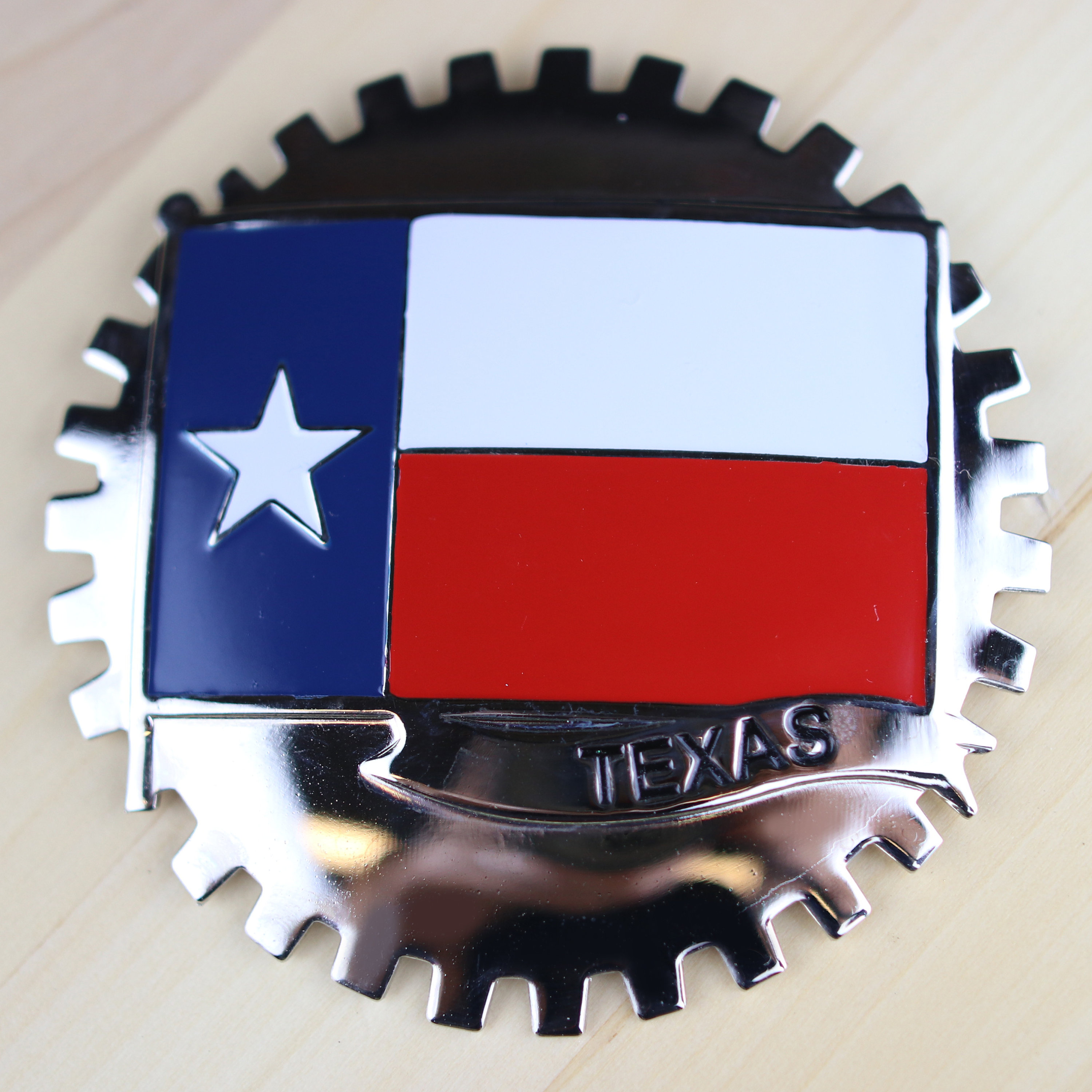 TEXAS NEW Chrome Front Grill Truck Car Badge Emblem Mexican Flag ...