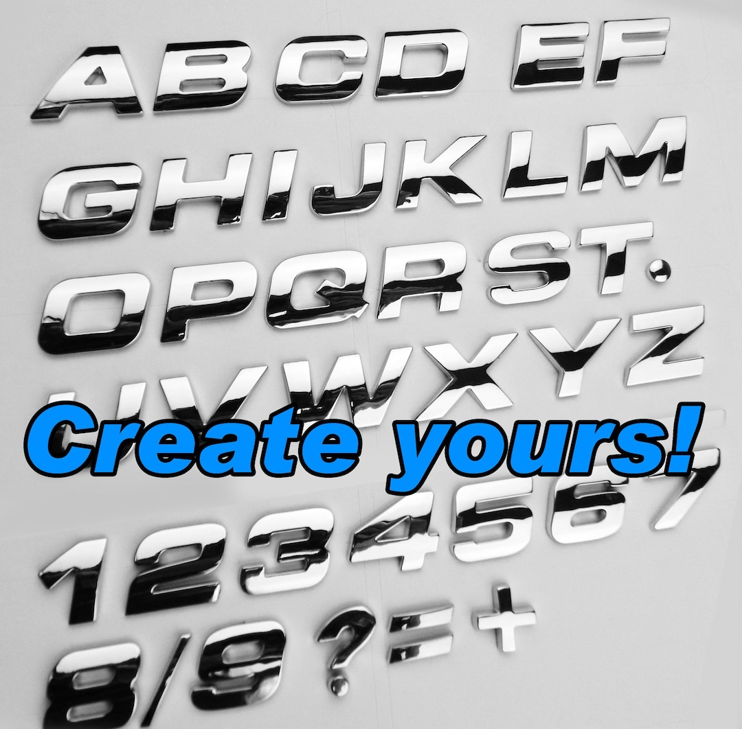 OEM Spec 3D A-Z Chrome Letters and Numbers Emblem Badge for Cars ...