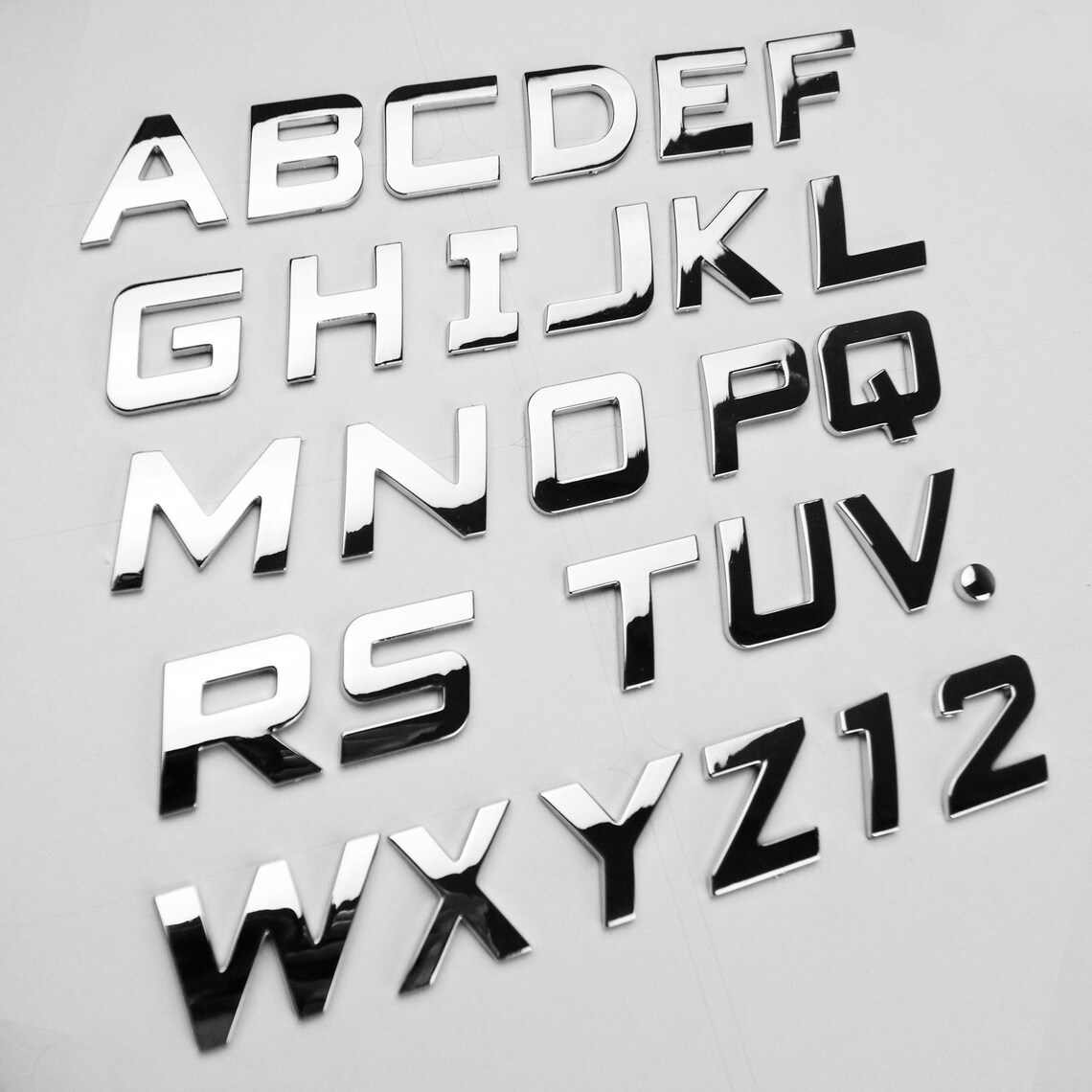 OEM Quality 3D A-Z Chrome Letters Numbers Emblem Badge for Cars Trucks ...