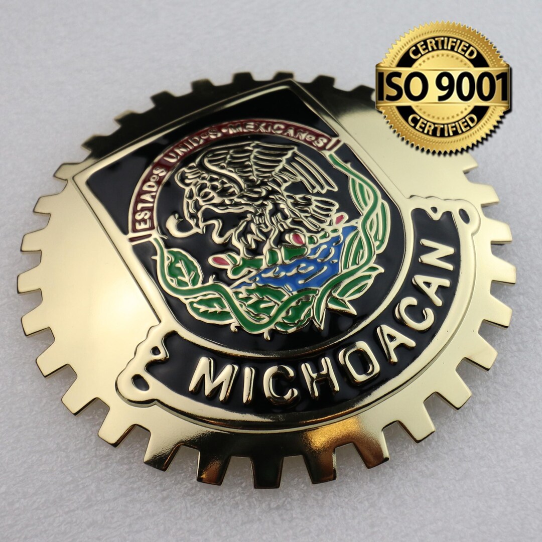 New MICHOACAN GOLD Mexico Golden Front Grill Truck Car Badge Emblem ...