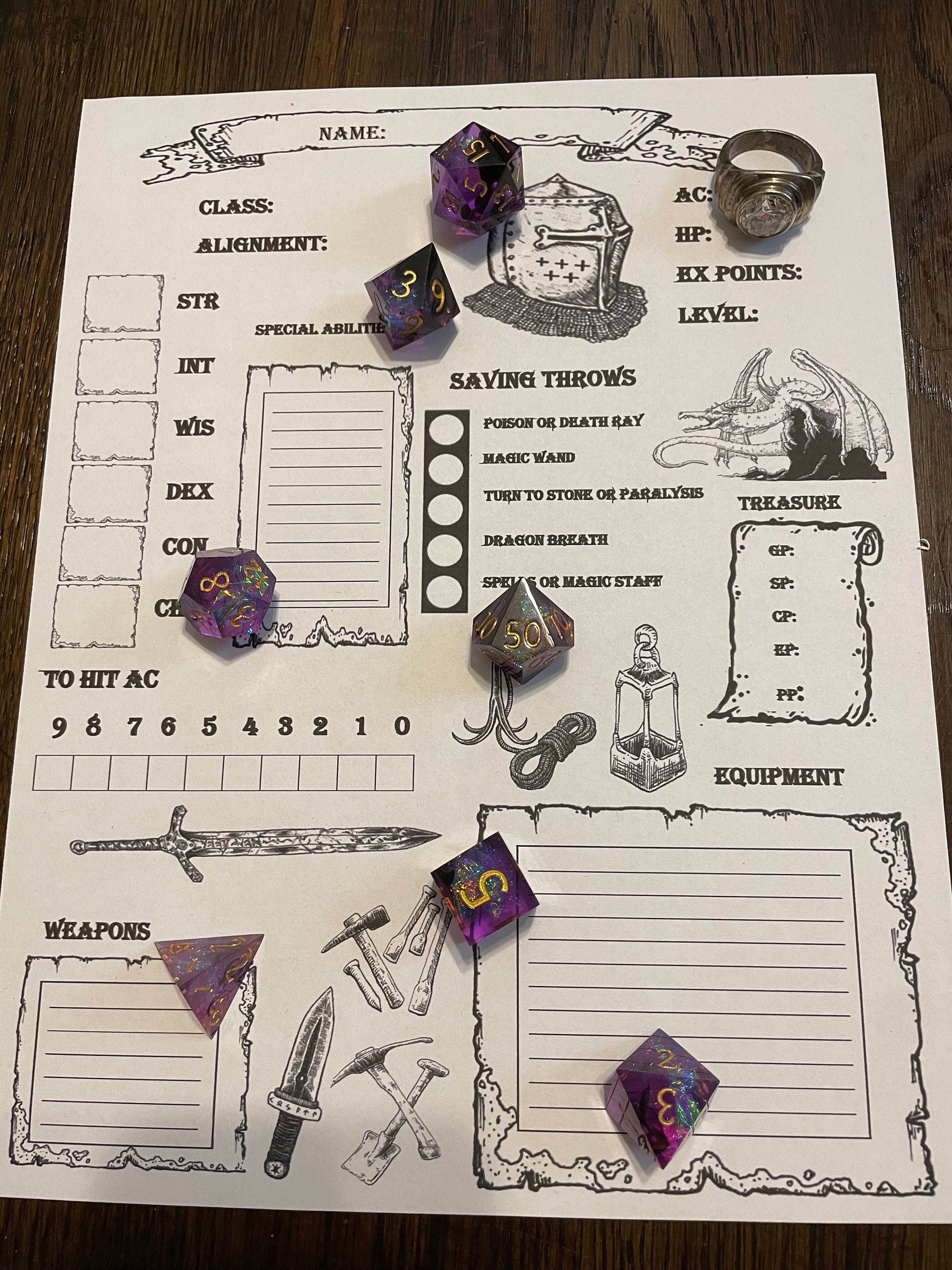 OSR Dnd Character Sheet, B/X Character Sheet, Dungeons and Dragons ...