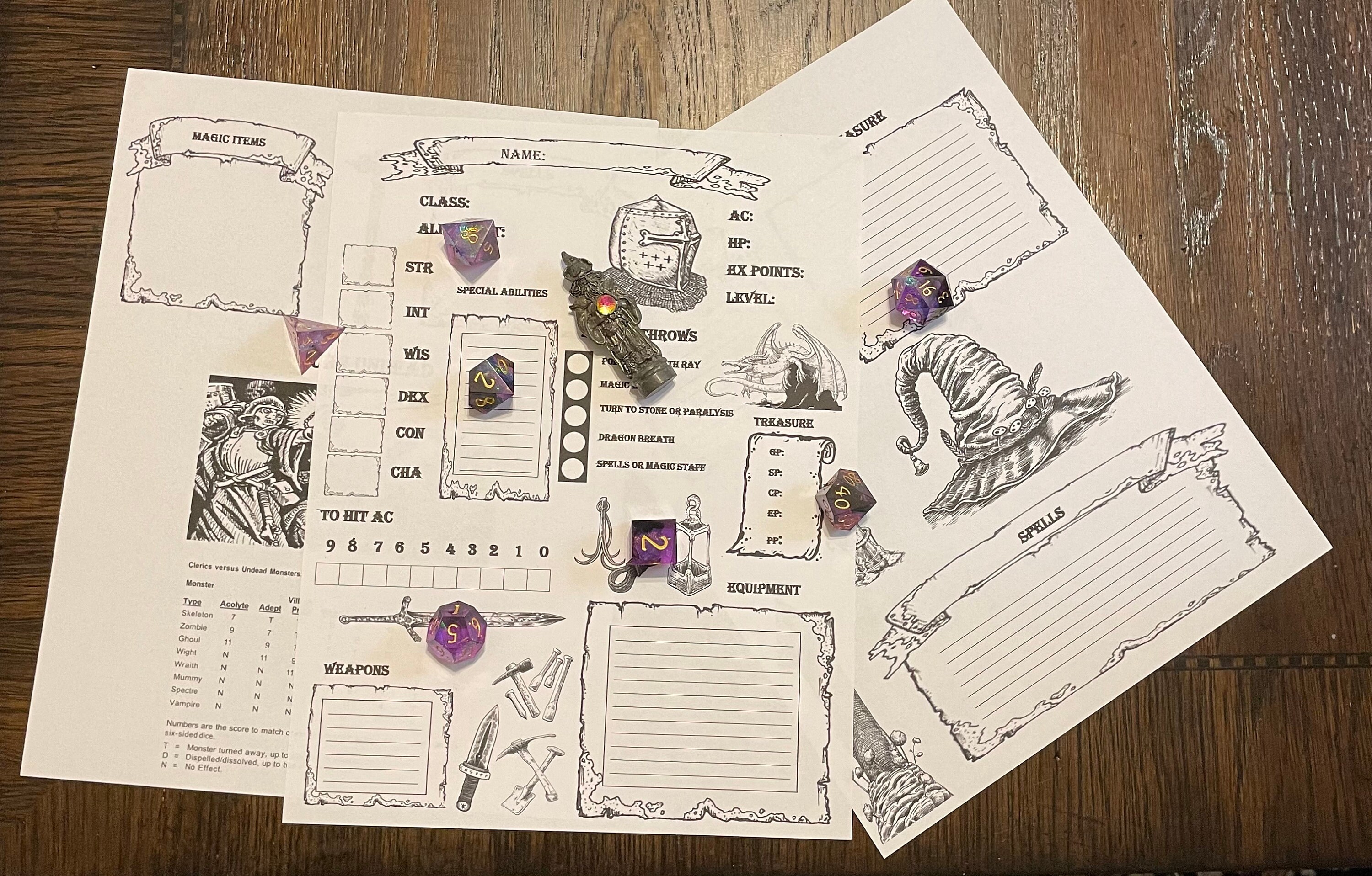 OSR Dnd Character Sheet, B/X Character Sheet, Dungeons and Dragons, Basic Dungeons and Dragons ...