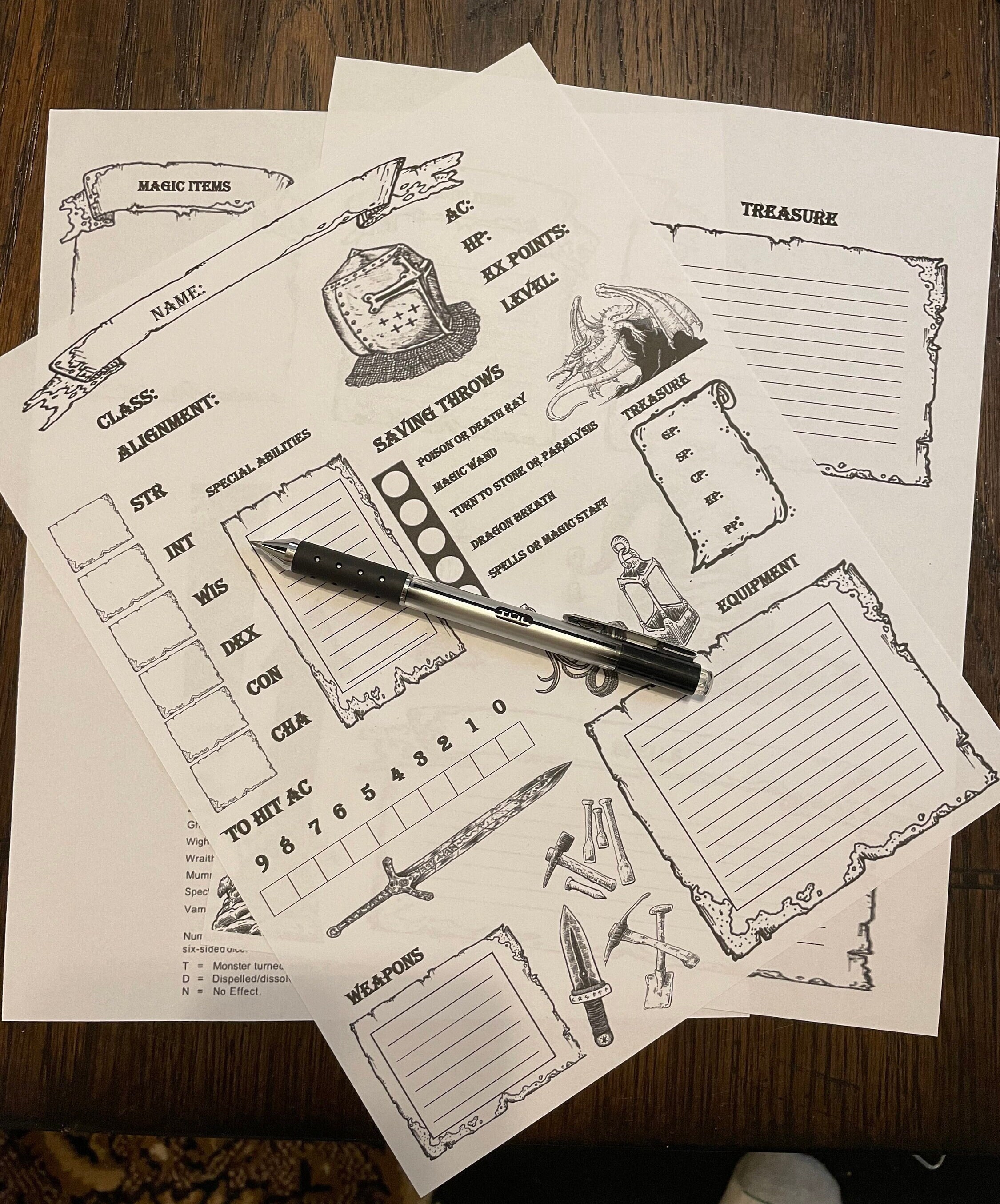 OSR Dnd Character Sheet, B/X Character Sheet, Dungeons and Dragons ...