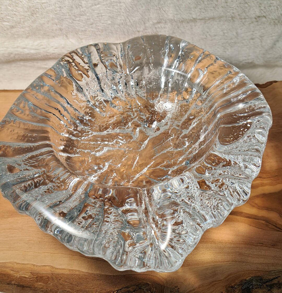 Vintage Blenko Clear Crystal Ring Dish - Etsy