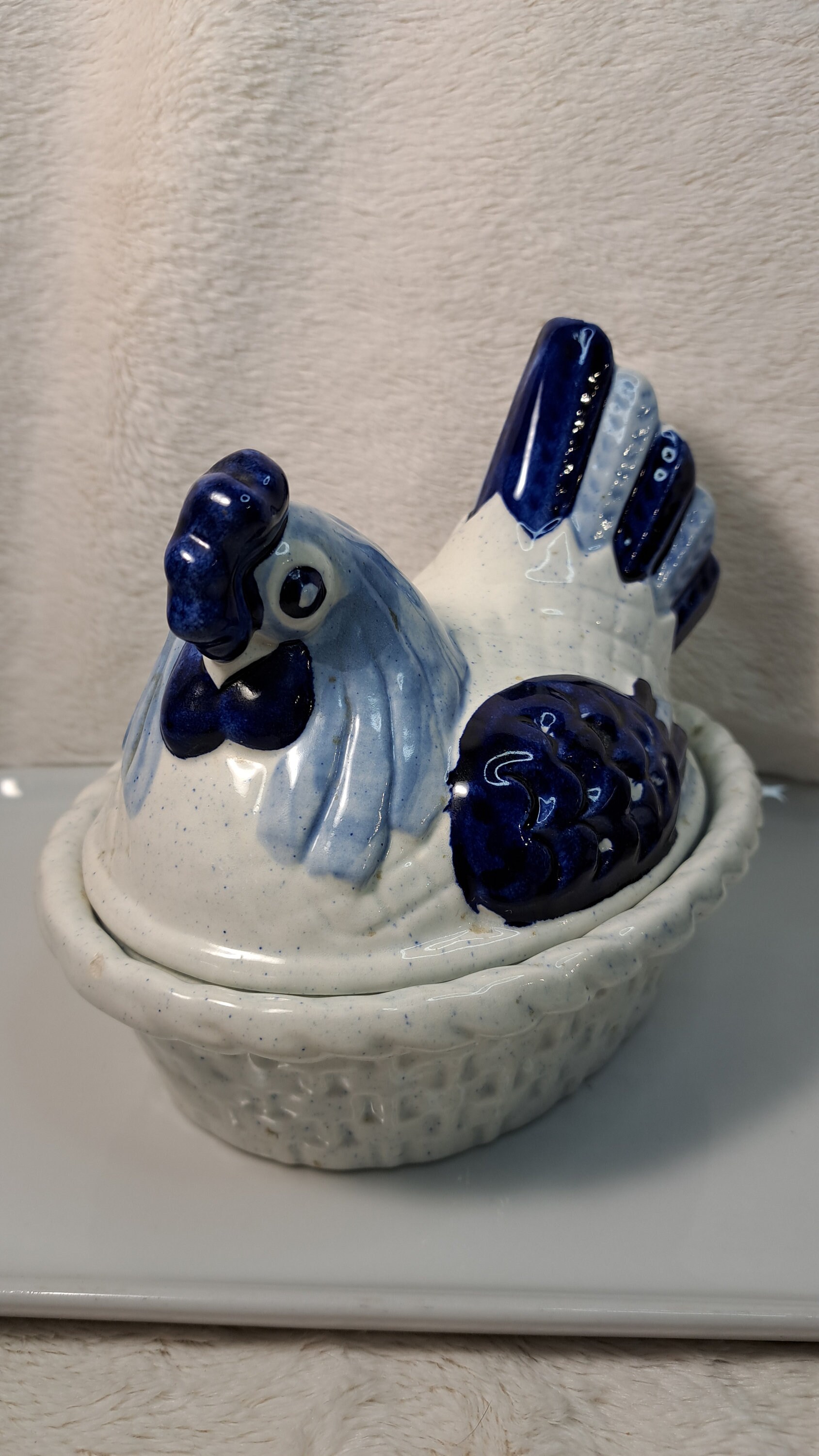 Metlox Provincial Blue Hen on Nest - Etsy