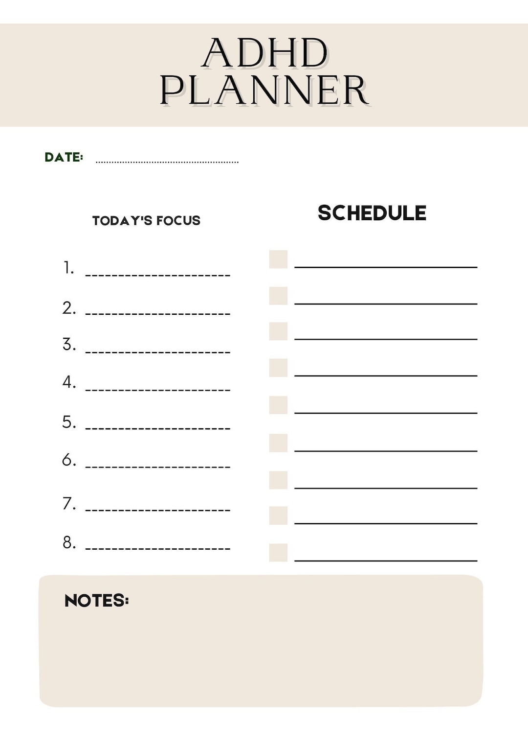 Adhd Planner Printable - Etsy