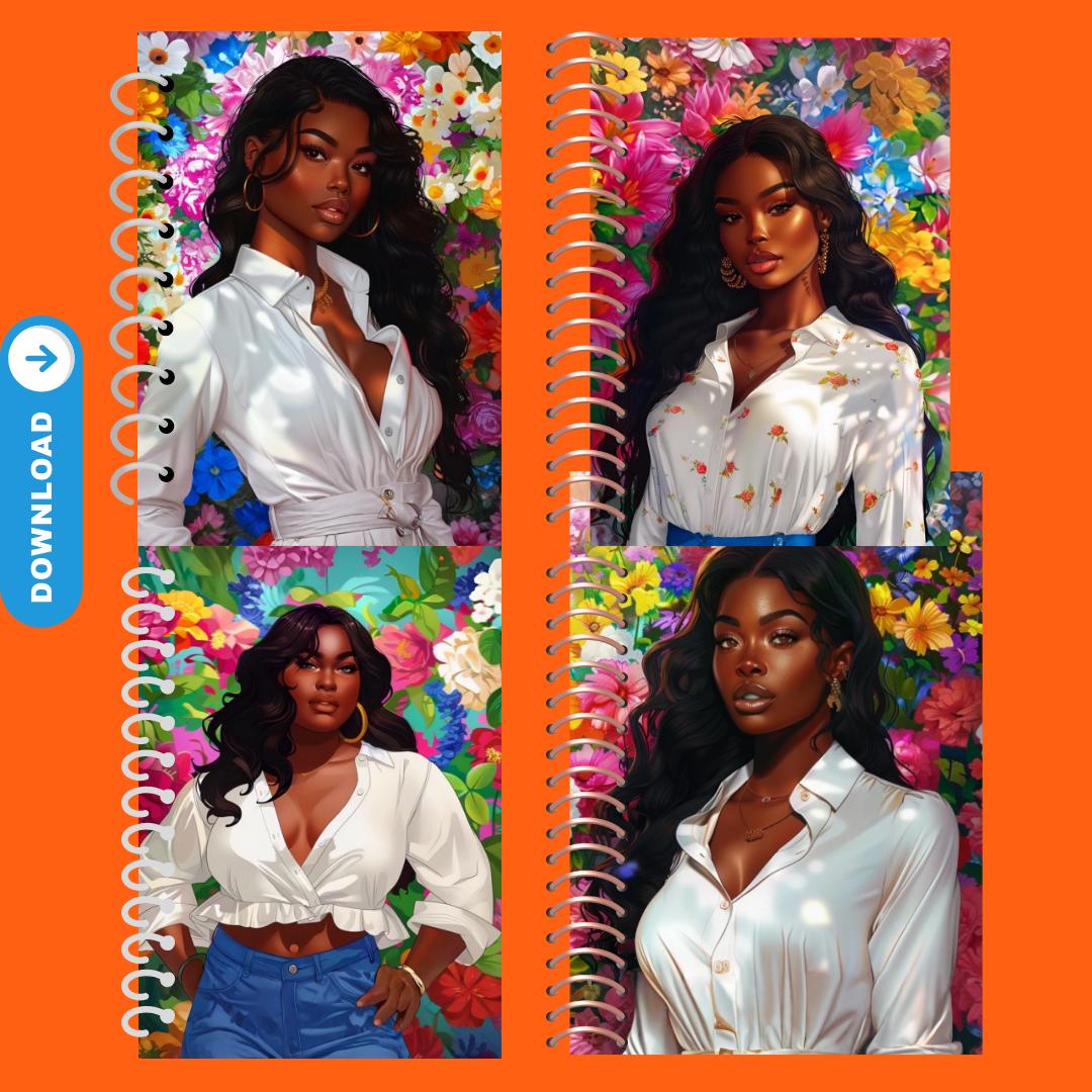 Digital Journal Covers - Commercial Use, Editable Notebook Covers, Chic ...