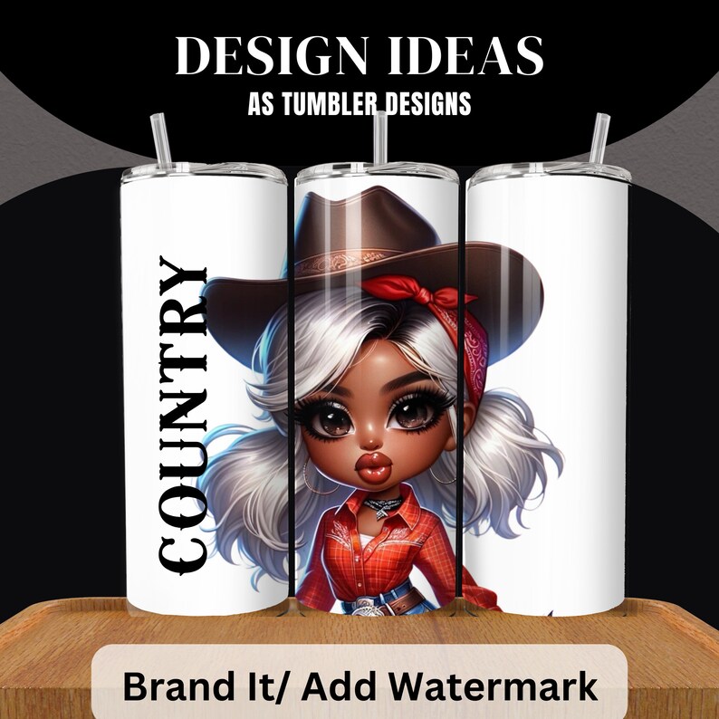 Cowgirl Jolene Chibi PNG - African American Digital Western Art ...