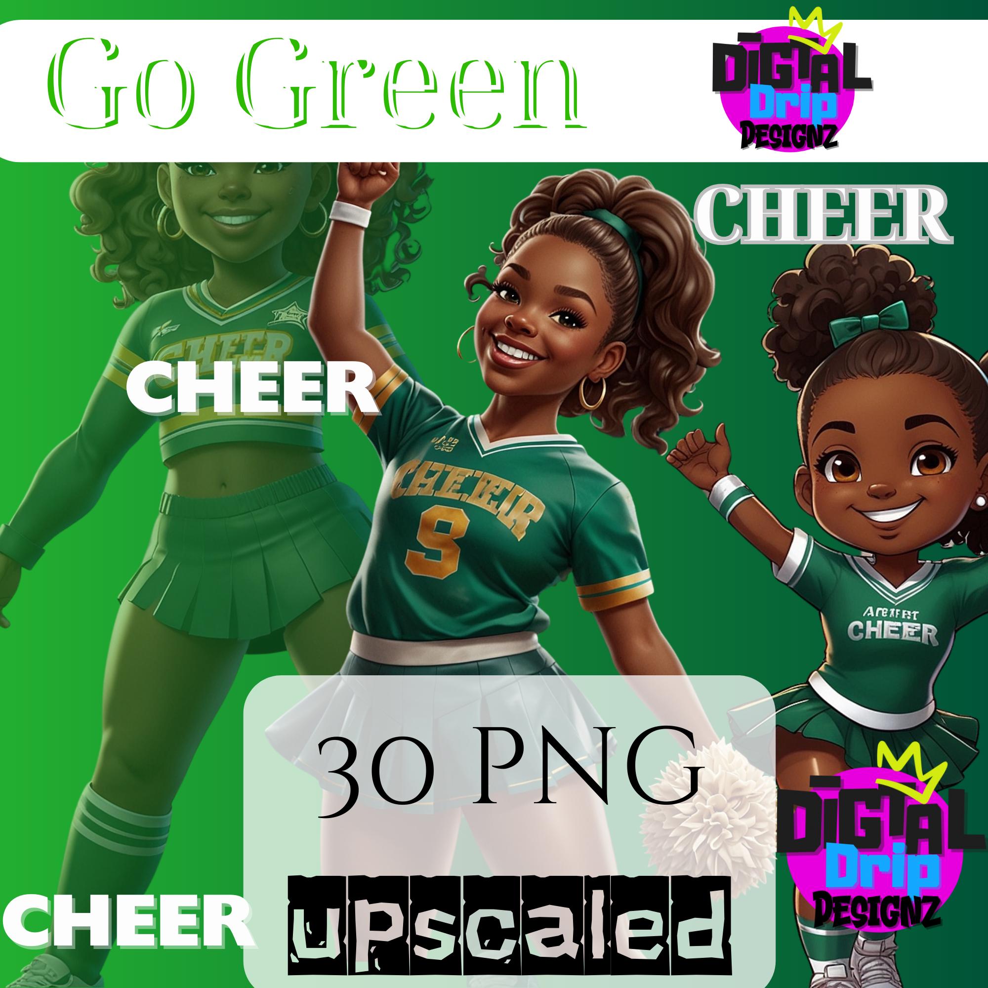 GO GREEN Cheerleaders| African American Chibi. - Etsy