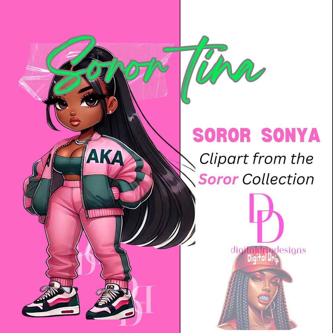 Soror TINA African American “sorority Special: AKA Themed Chibi Doll ...