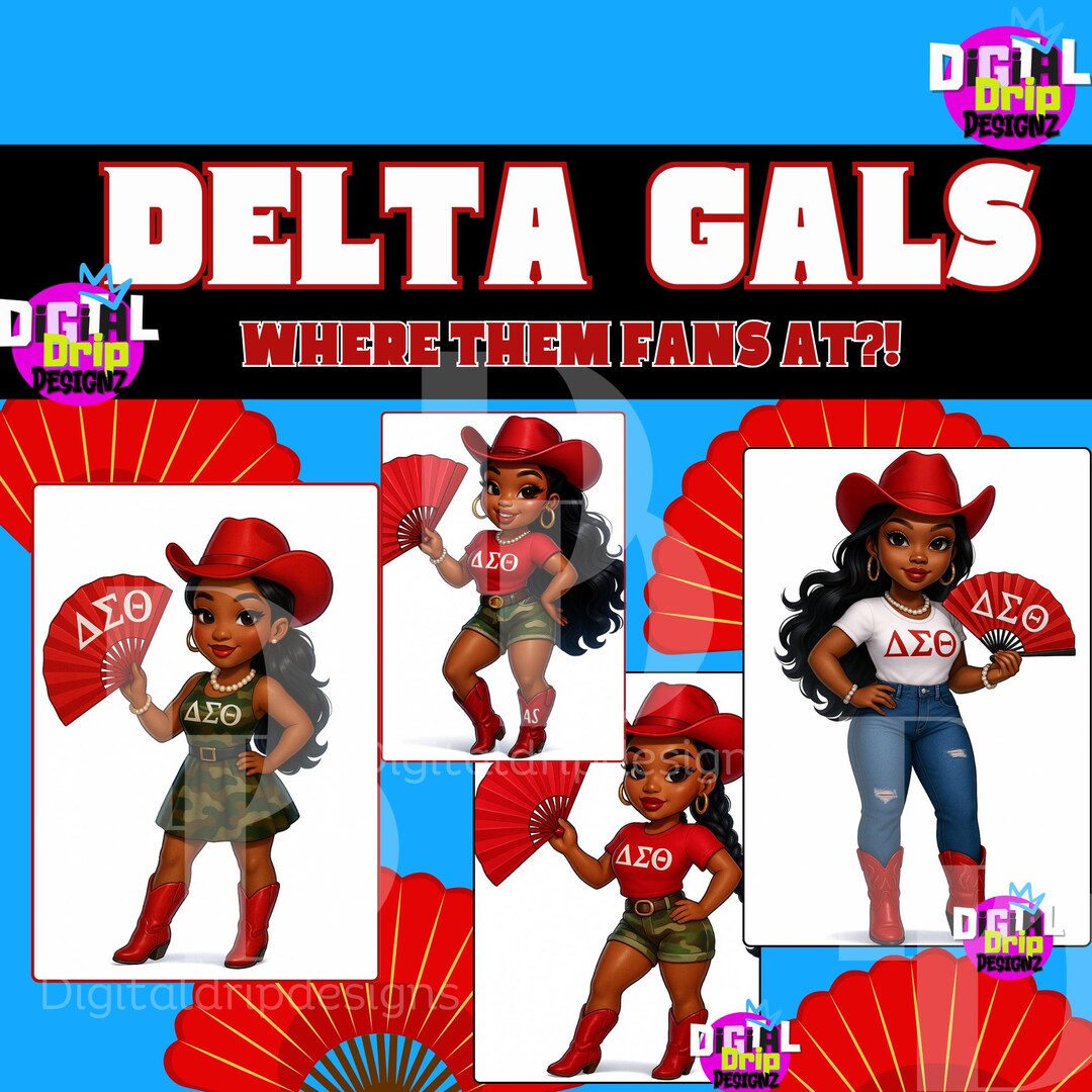 DST Cowgirl Chibi Clipart | Delta Sigma Theta Sorority Fan Art (digital ...