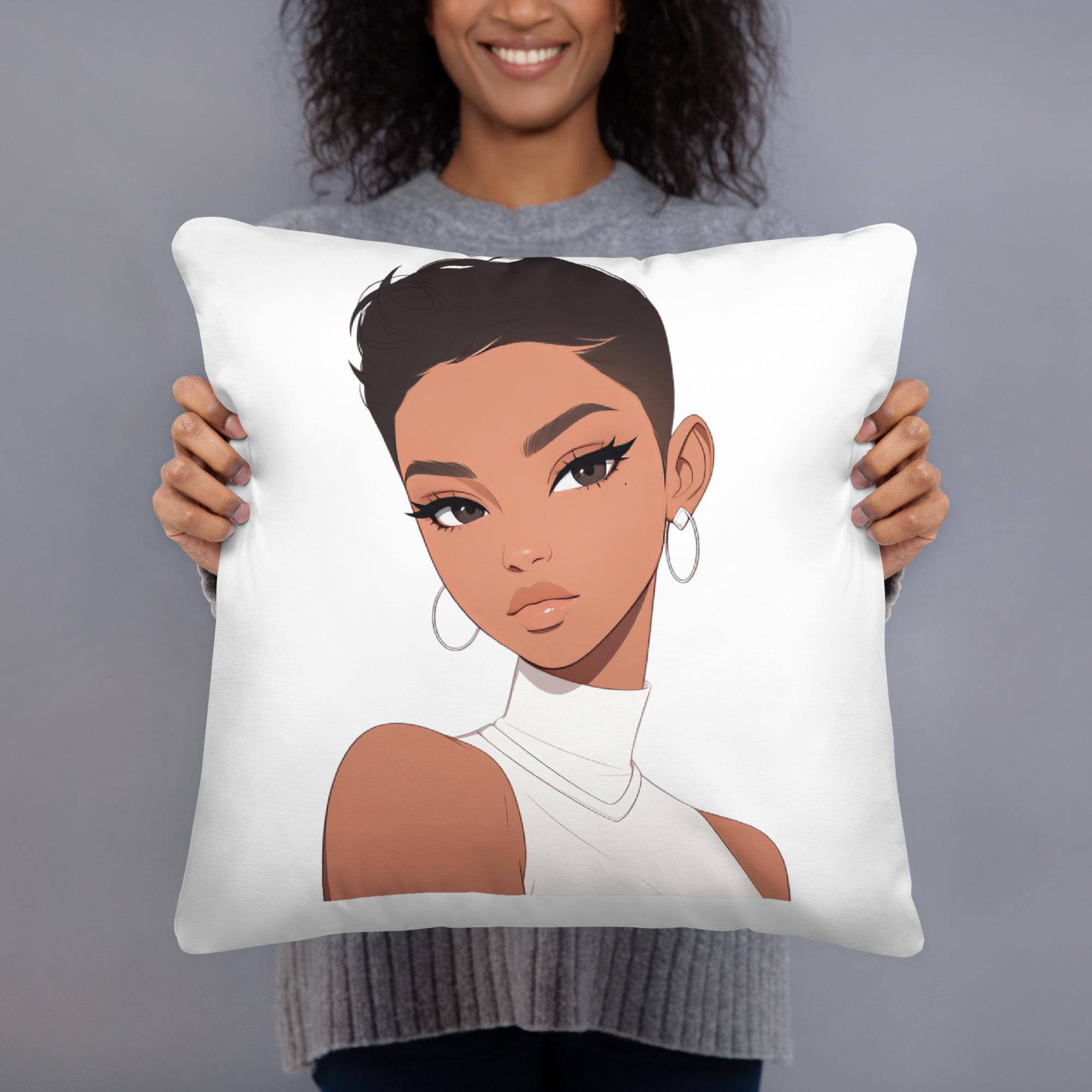 Trendy Pixie Cut & White Basic Pillow - Etsy