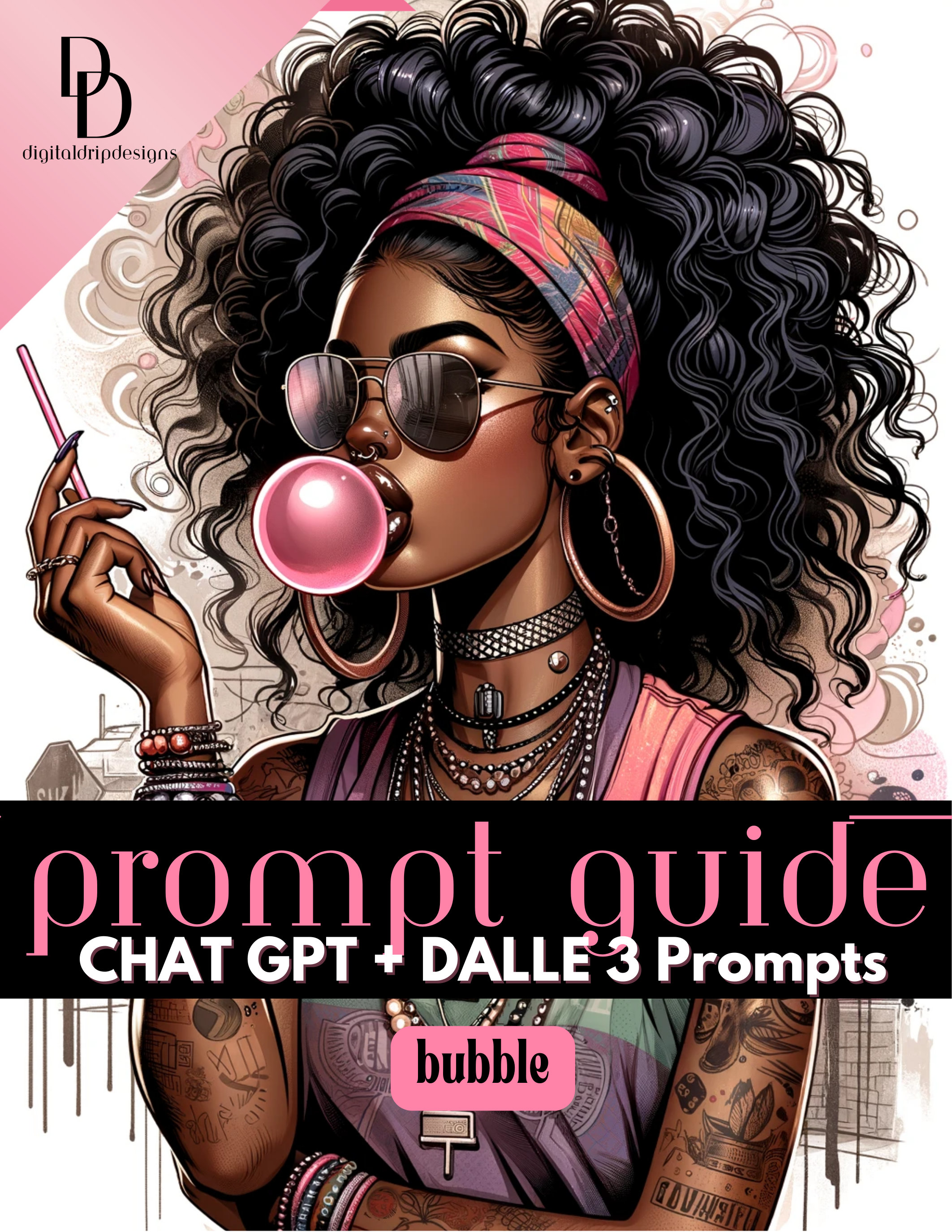 Pink Bubble CHAT GPT DALLE3| Bubble Black Women| African American ...