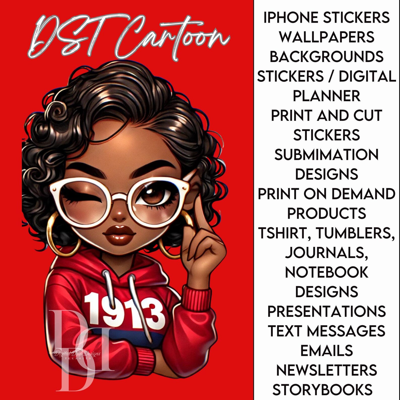 8 PNG Upscaled Images DELTA Sigma Theta Cartoon Like African American ...