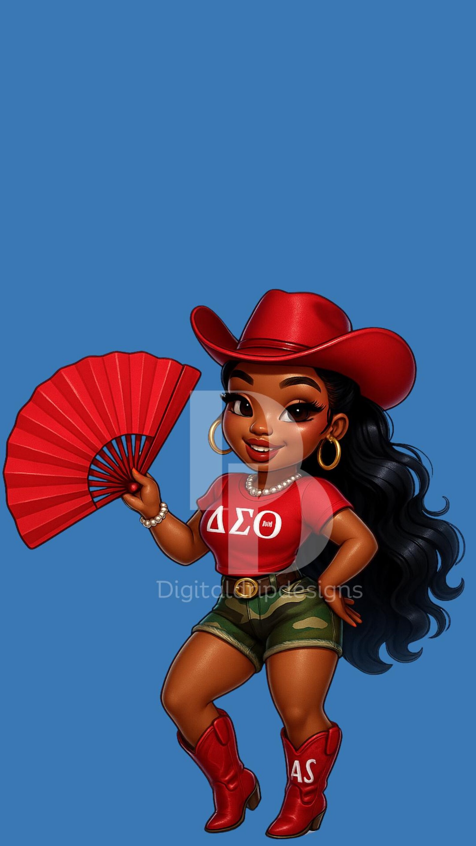 DST Cowgirl Chibi Clipart | Delta Sigma Theta Sorority Fan Art (digital ...