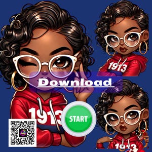 8 PNG Upscaled Images DELTA Sigma Theta Cartoon Like African American ...