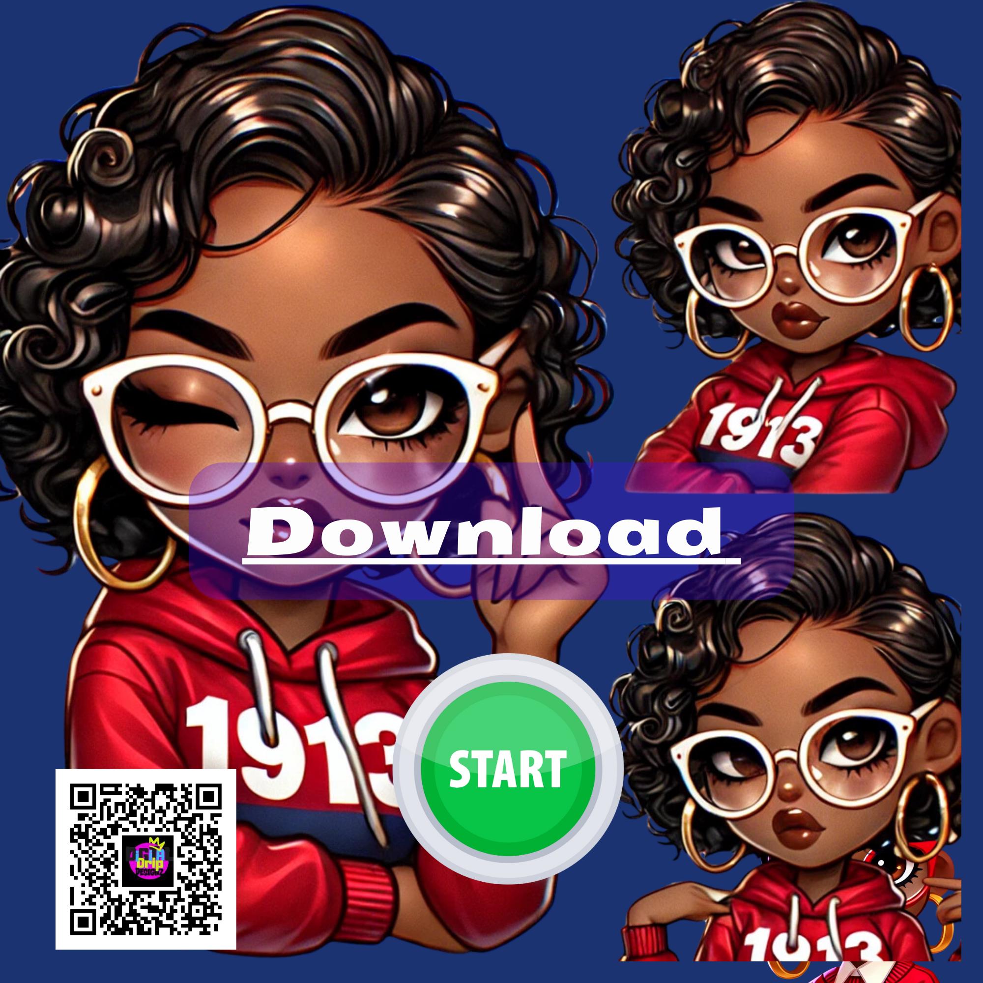 8 PNG Upscaled Images DELTA Sigma Theta Cartoon Like African American ...