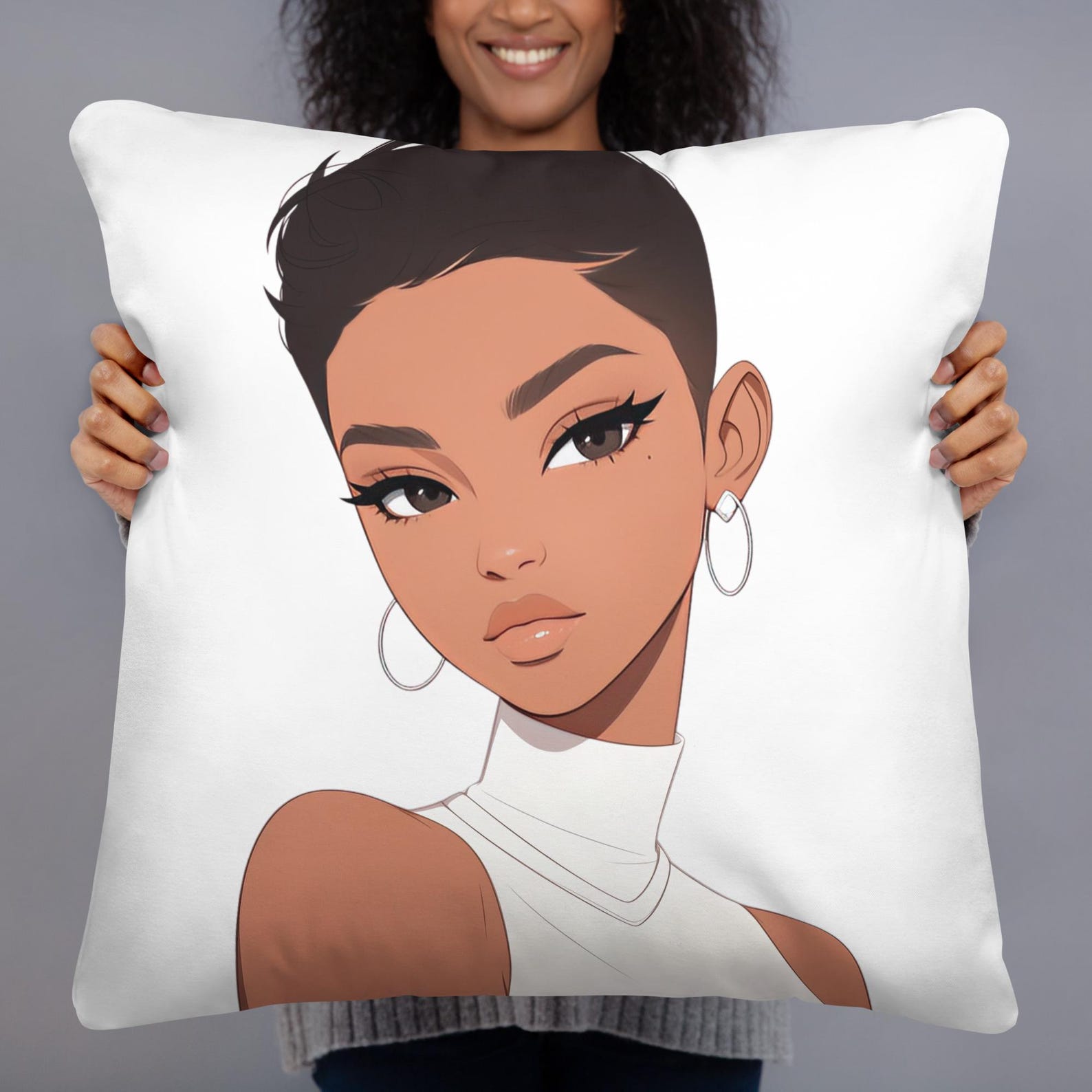 Trendy Pixie Cut & White Basic Pillow - Etsy
