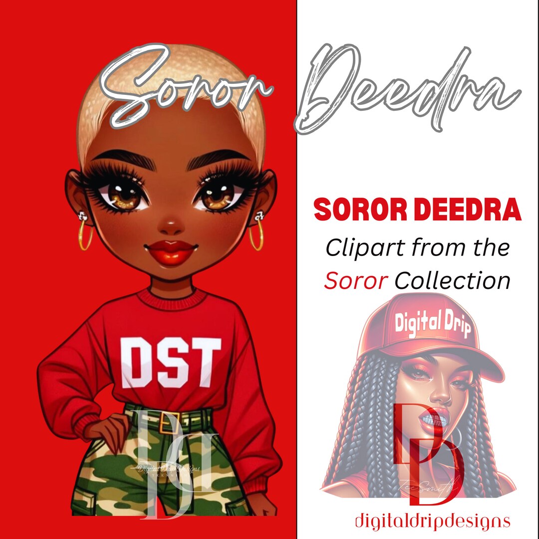 Delta Sorority Chibi Doll: African American PNG Clipart (digital ...