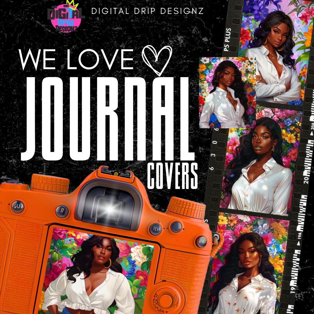 Digital Journal Covers - Commercial Use, Editable Notebook Covers, Chic ...