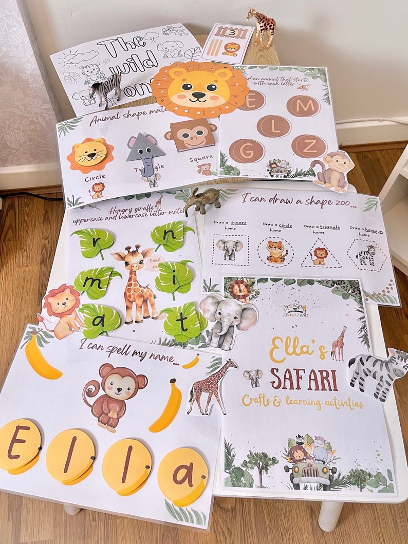 Safari Crafts and Learning Activities Bundle - Etsy