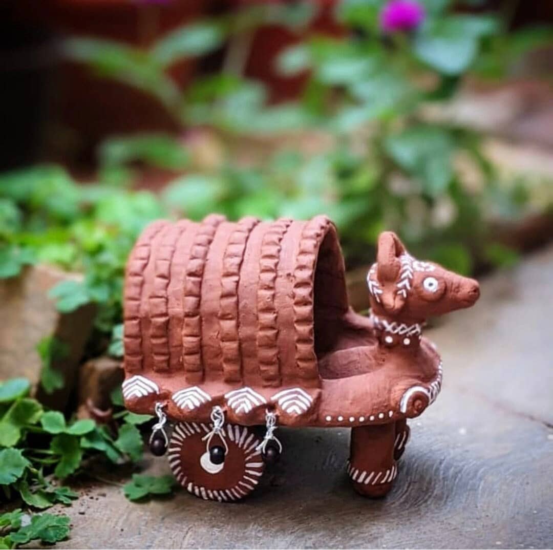 Terracotta Bullock Cart Clay Sculpture - Table Top Decor - Etsy