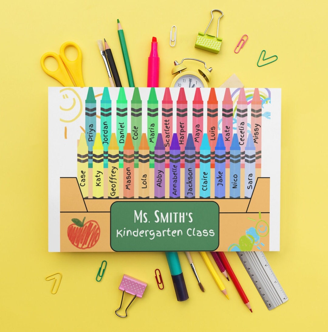Teacher's Class Crayon Box Wall Art - Etsy