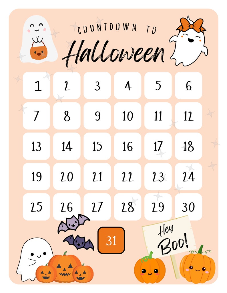 Countdown to Halloween! - Digital Download - Etsy