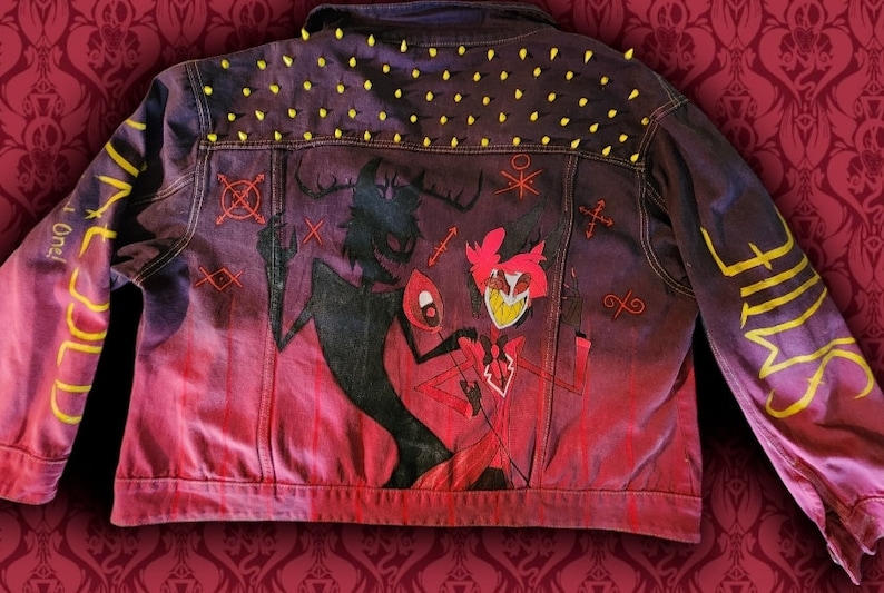 Alastor Hazbin Hotel Jacket Custom Handpainted - Etsy