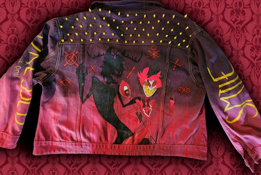 Alastor Hazbin Hotel Jacket Custom Handpainted - Etsy