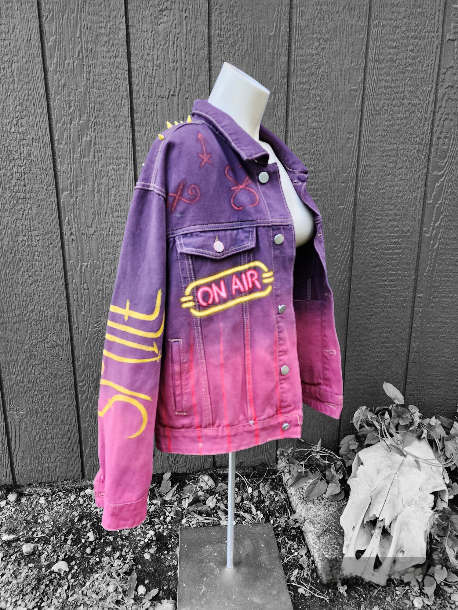 Alastor Hazbin Hotel Jacket Custom Handpainted - Etsy