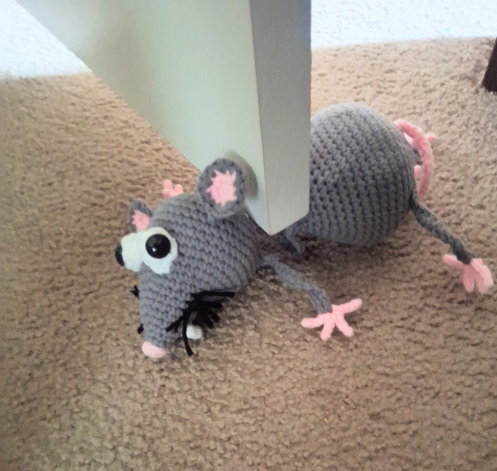 Crochet Squashed Rat Mouse Door Stop Stopper Home Accessory - Etsy