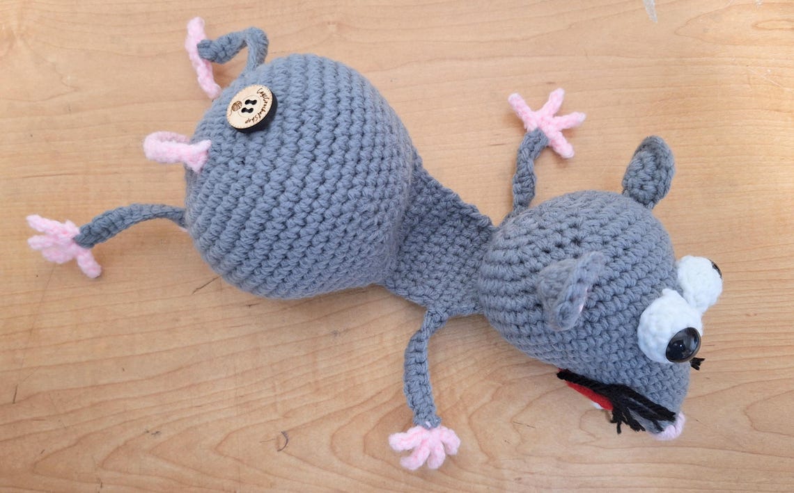 Crochet Squashed Rat Mouse Door Stop Stopper Home Accessory - Etsy