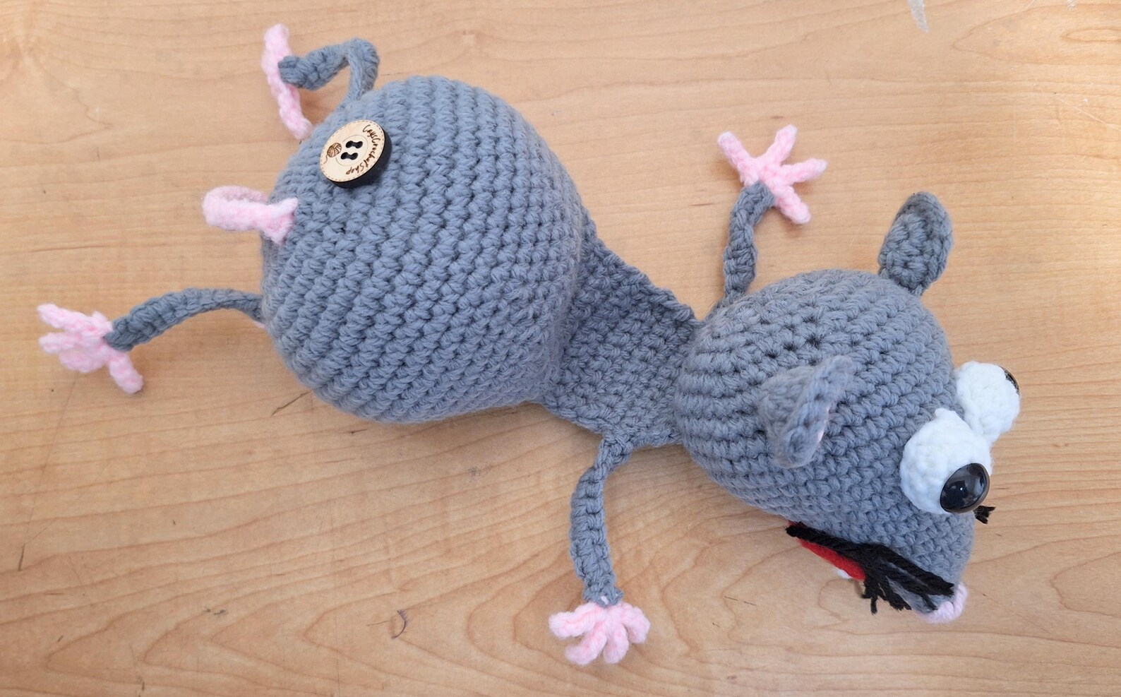 Crochet Squashed Rat Mouse Door Stop Stopper Home Accessory - Etsy