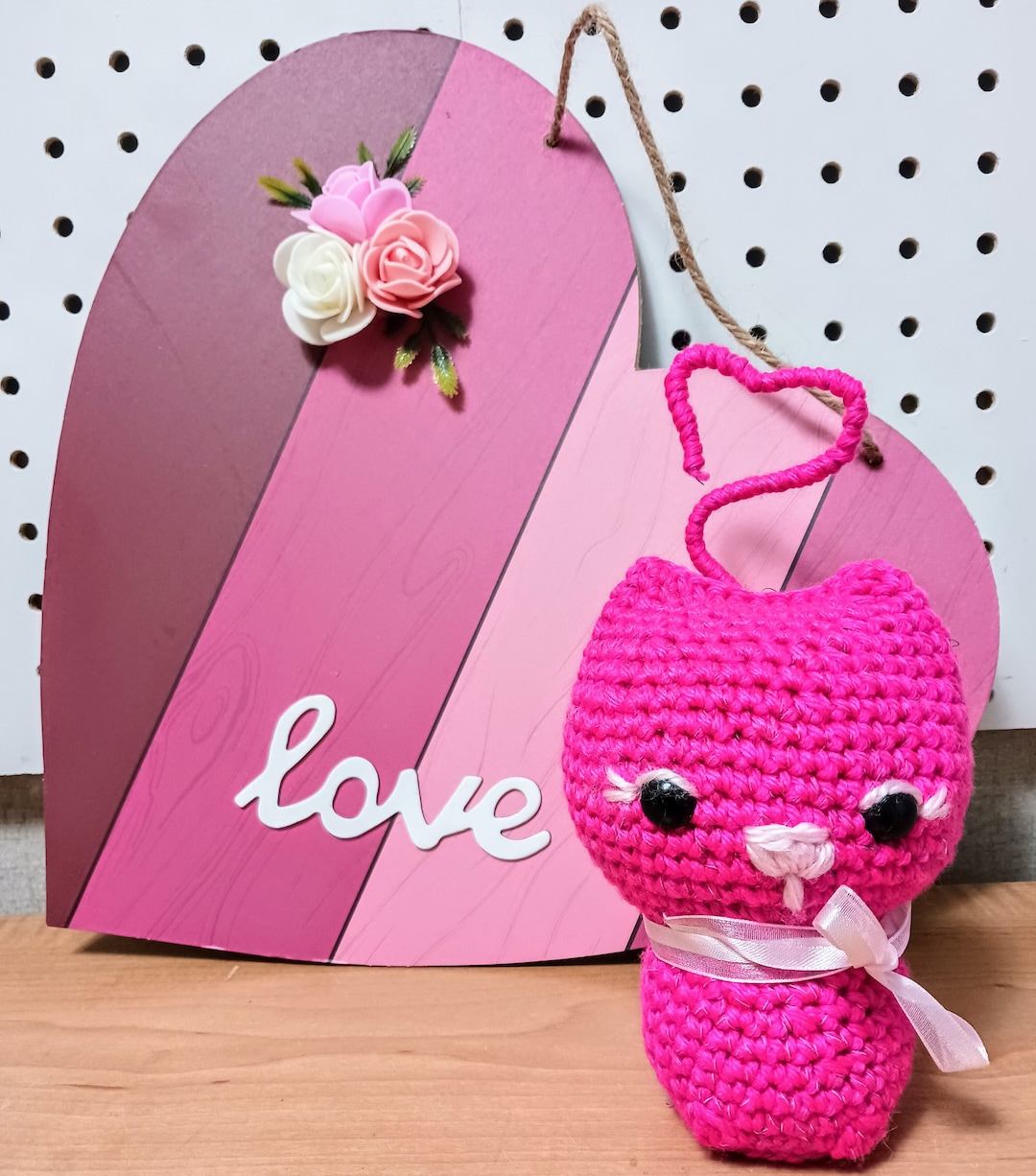 Plushie Cat Stuffie Cat Love Cat Crochet Valentines Cat Stuffies ...