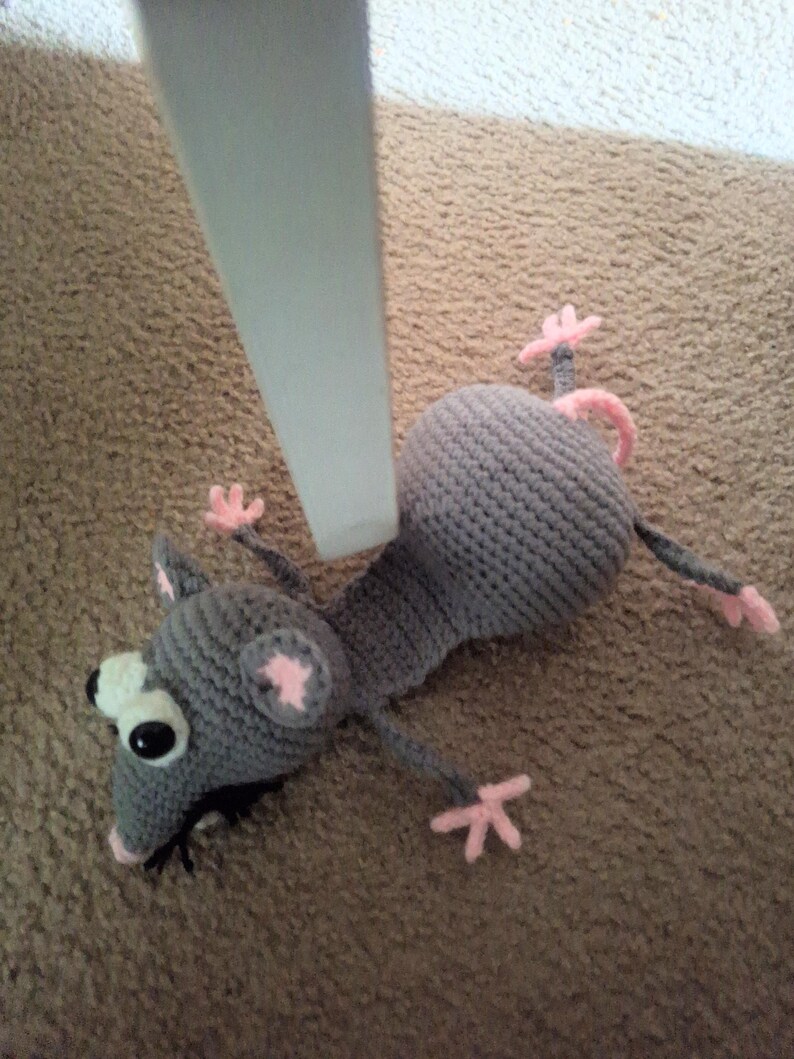 Crochet Squashed Rat Mouse Door Stop Stopper Home Accessory - Etsy