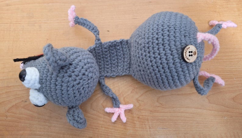 Crochet Squashed Rat Mouse Door Stop Stopper Home Accessory - Etsy