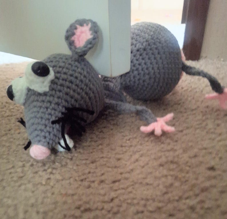 Crochet Squashed Rat Mouse Door Stop Stopper Home Accessory - Etsy