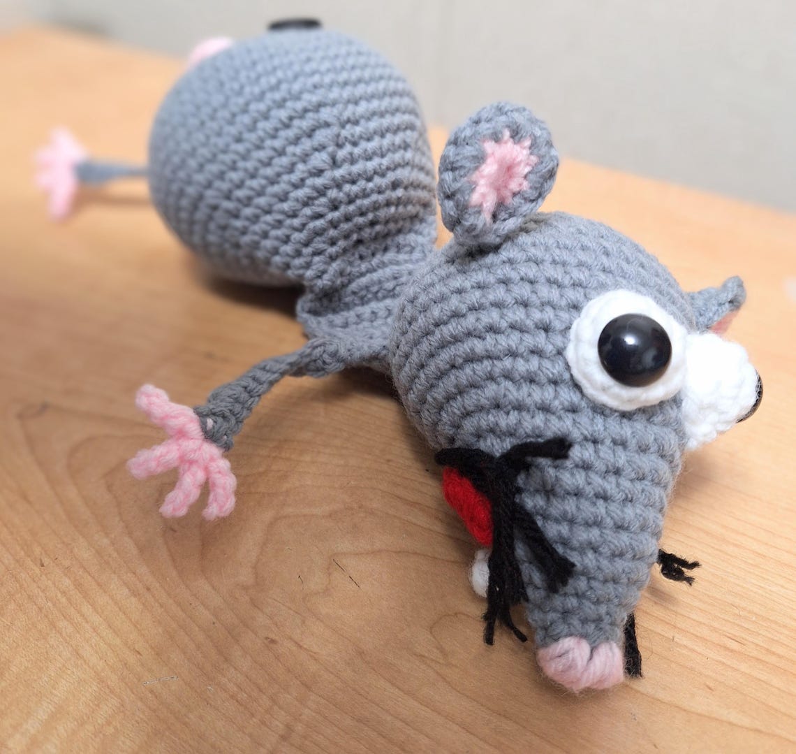 Crochet Squashed Rat Mouse Door Stop Stopper Home Accessory - Etsy