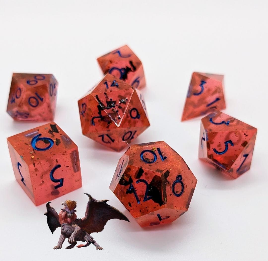 Emperor of Flame Dice - Set of 7 MADE TO ORDER - Etsy